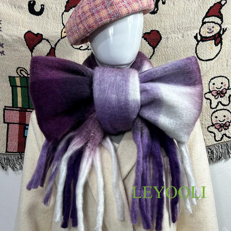 Purple Plaid Mohair Scarf - Etsy