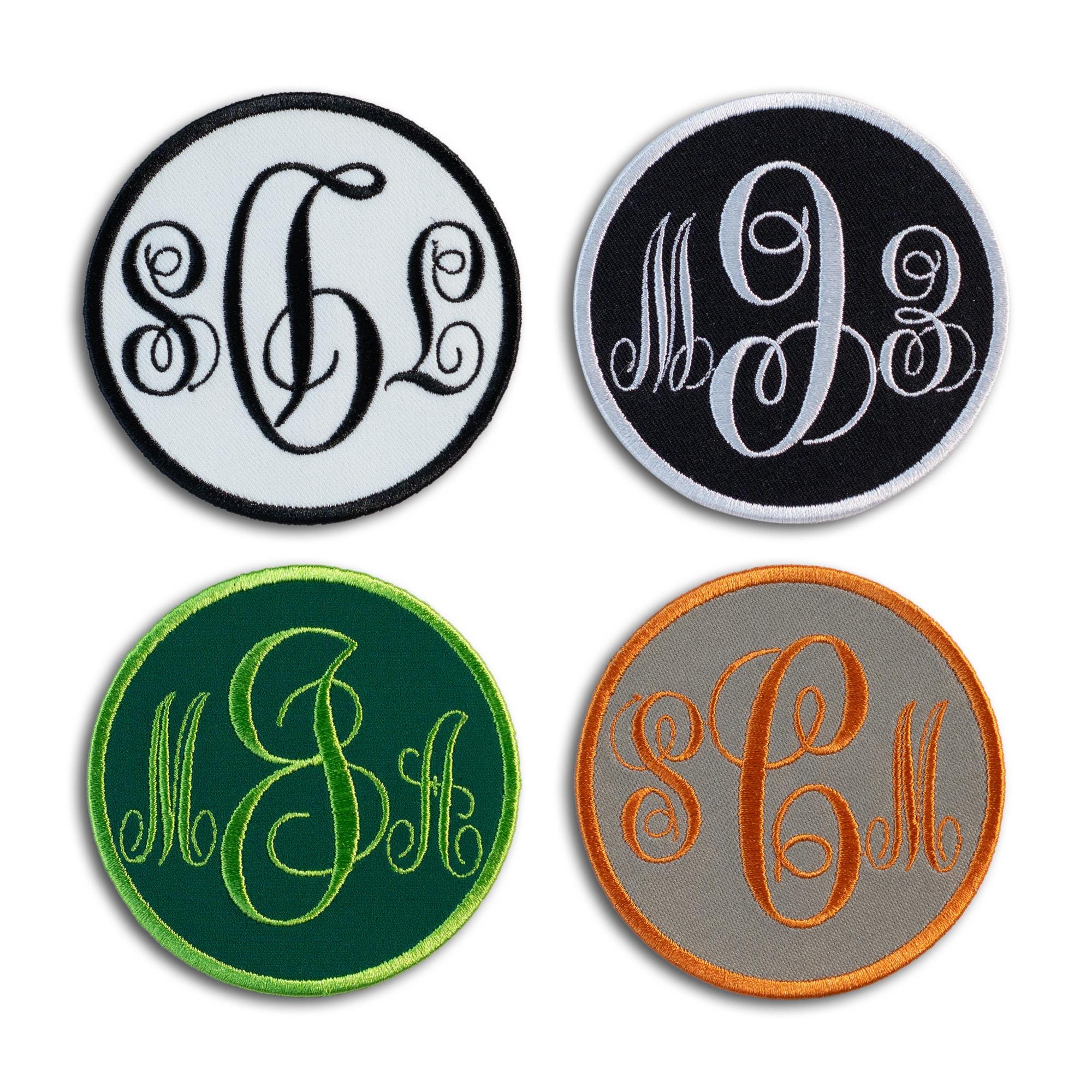 Personalized Circle Monogram Initials Name Patch, Custom Name Patches ...