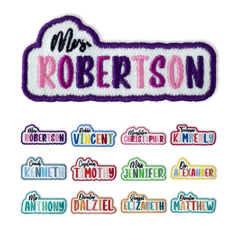 Personalized Embroidered Name Patch, Custom Text, Iron On/hook and Loop ...