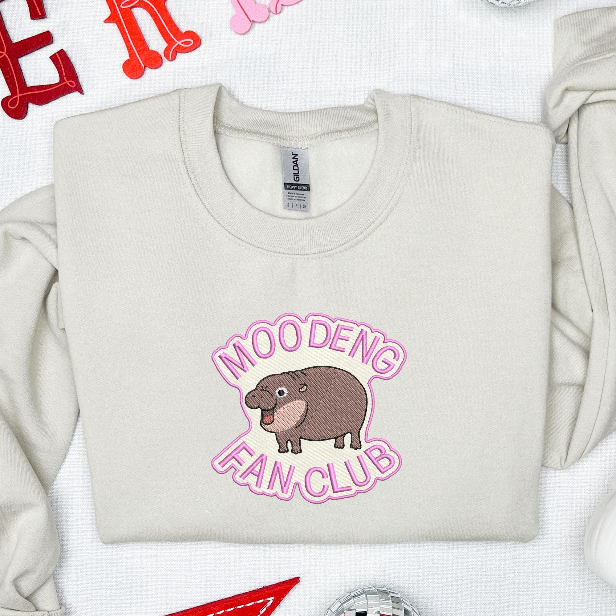 Embroidered Moo Deng Fan Club Patch, Cute Moo Deng Iron on Patch, Baby ...