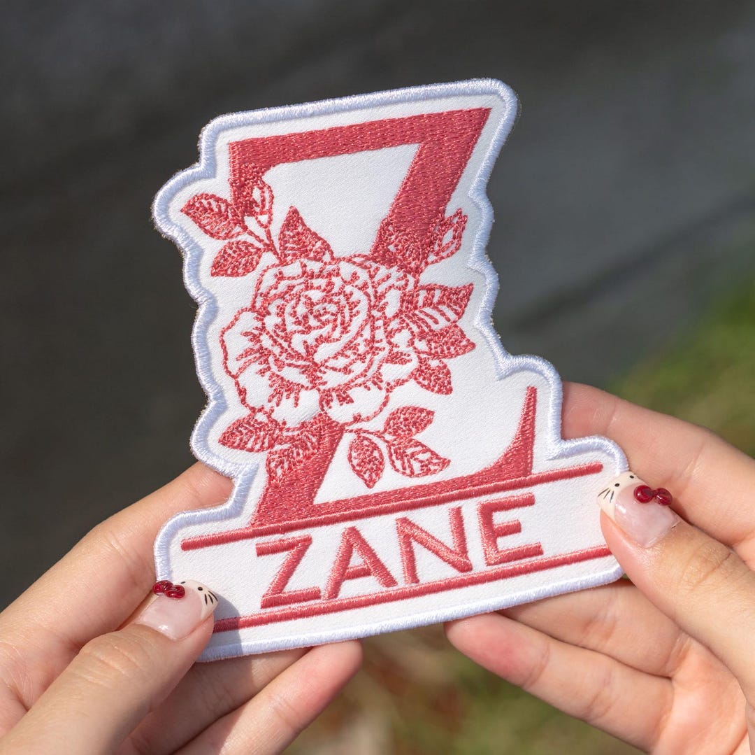 Custom Monogram Name Patch: Personalized Text Initial Floral ...