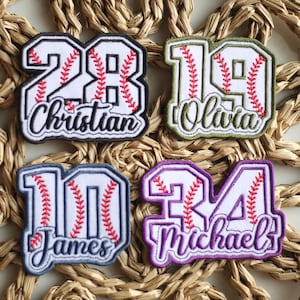 Personalized Baseball Name Patches, Custom Embroidered Baseball Number ...
