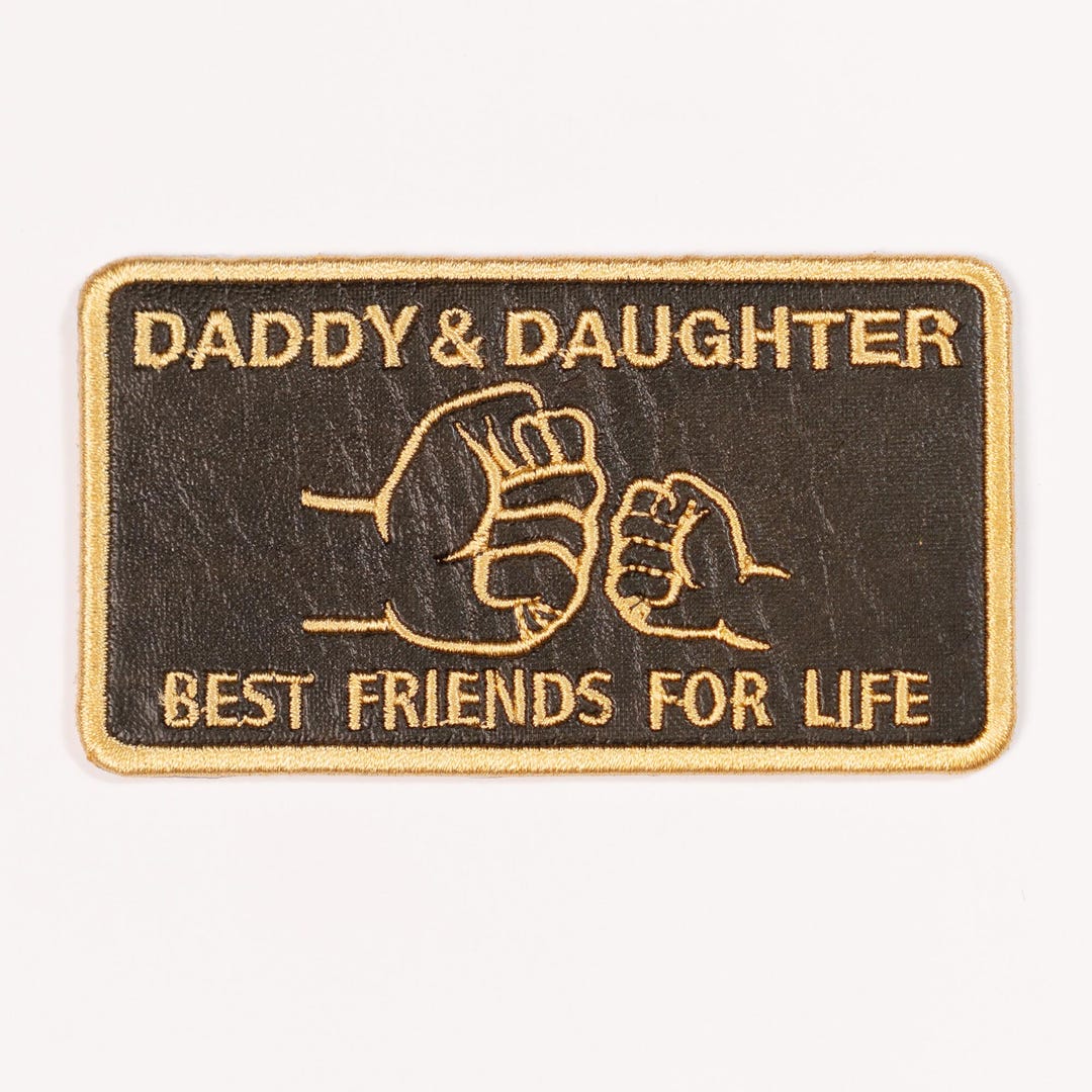 Dad Fist Bump Leather Patch, Daddy & Daughter Patches for Backpacks ...