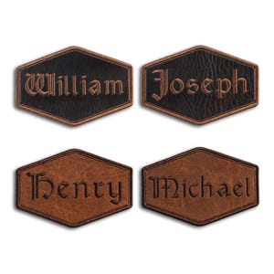 Custom Name Leather Patch, Custom Text Patches Embroidered, Sew On/hook ...