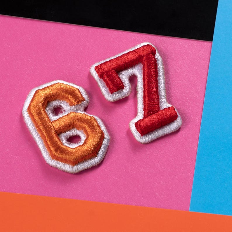 Custom Number Iron on Patch | Personalized Embroidered Number 3D ...