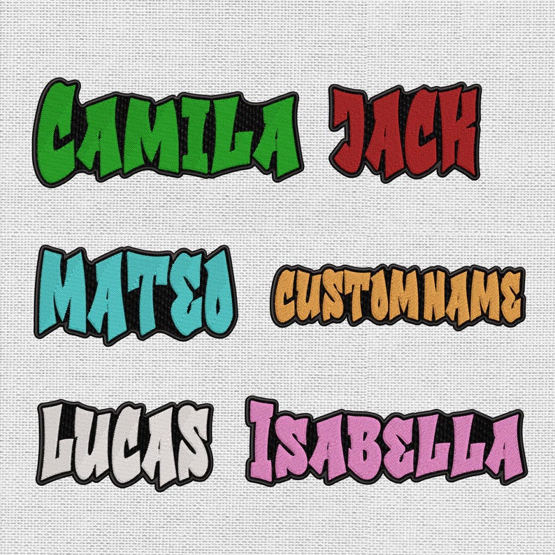 Personalized Name Patch, Graffiti Font Embroidered Applique - Etsy