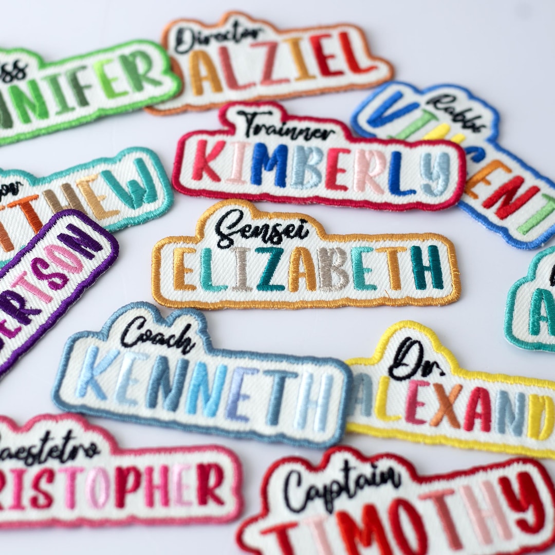 Personalized Embroidered Name Patches, Custom Text Patches, Custom Name ...