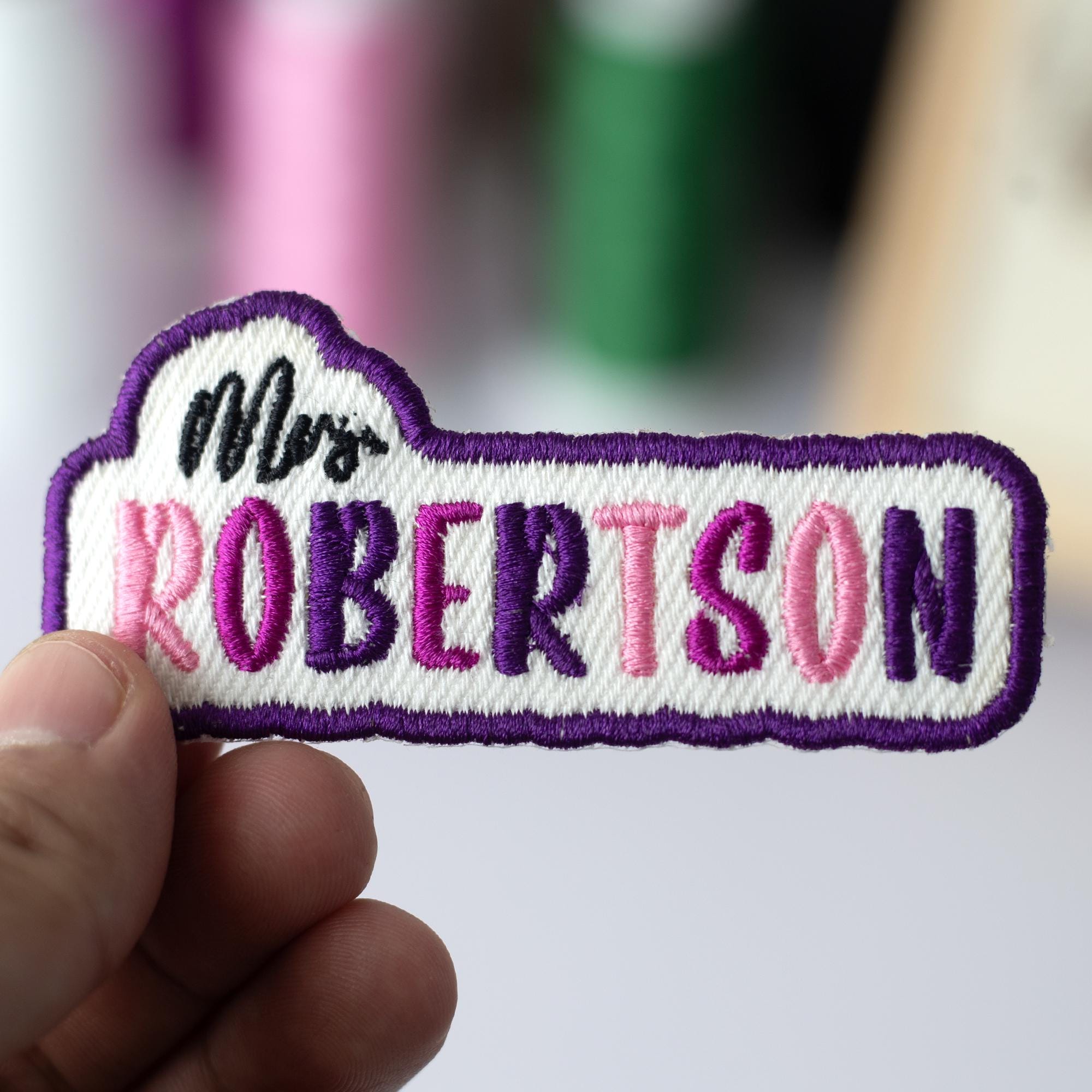 Personalized Embroidered Name Patch, Custom Text, Iron On/hook and Loop ...