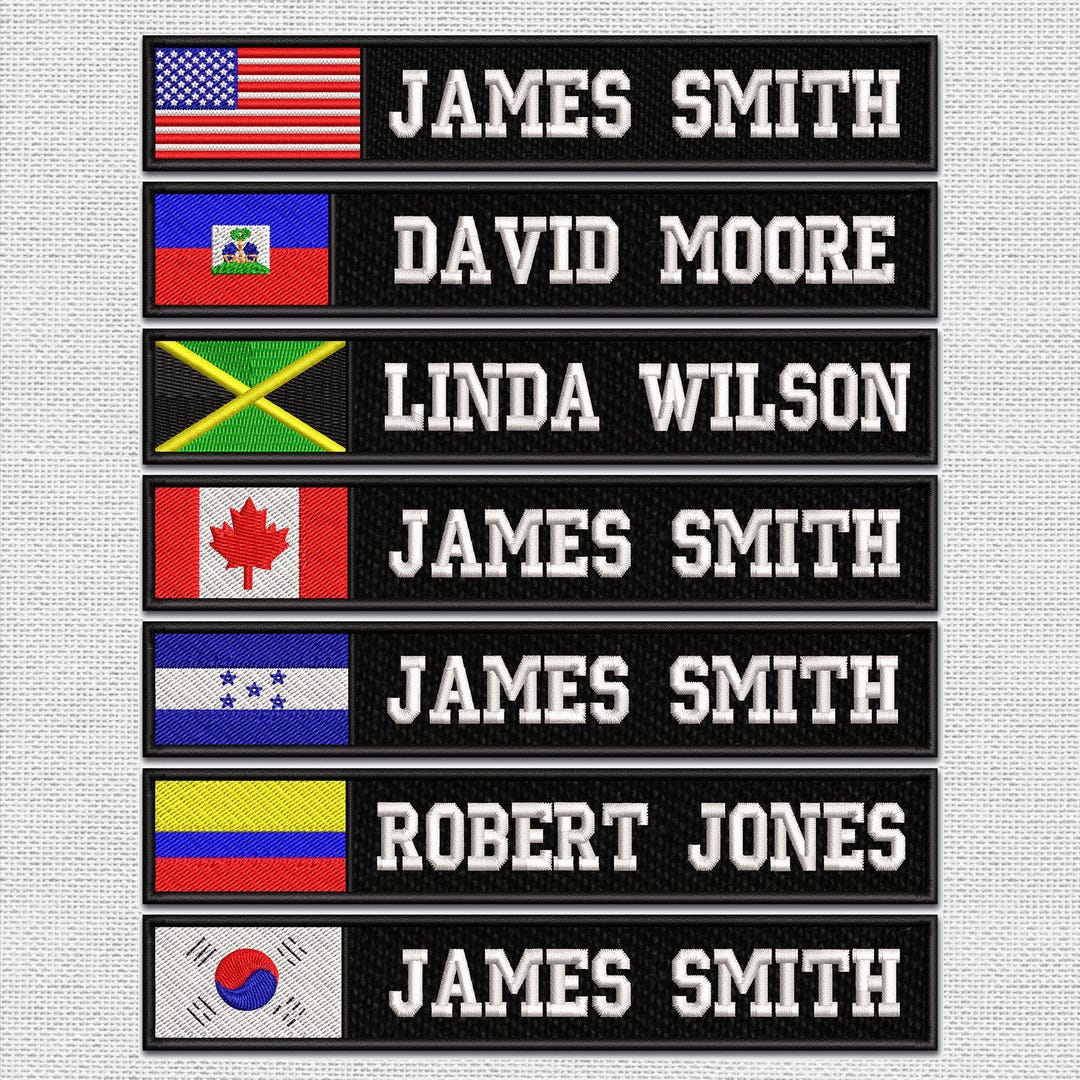 Custom Embroidered Flag Name Patches, Personalized Flag Military Patches, Embroidered Tactical ...