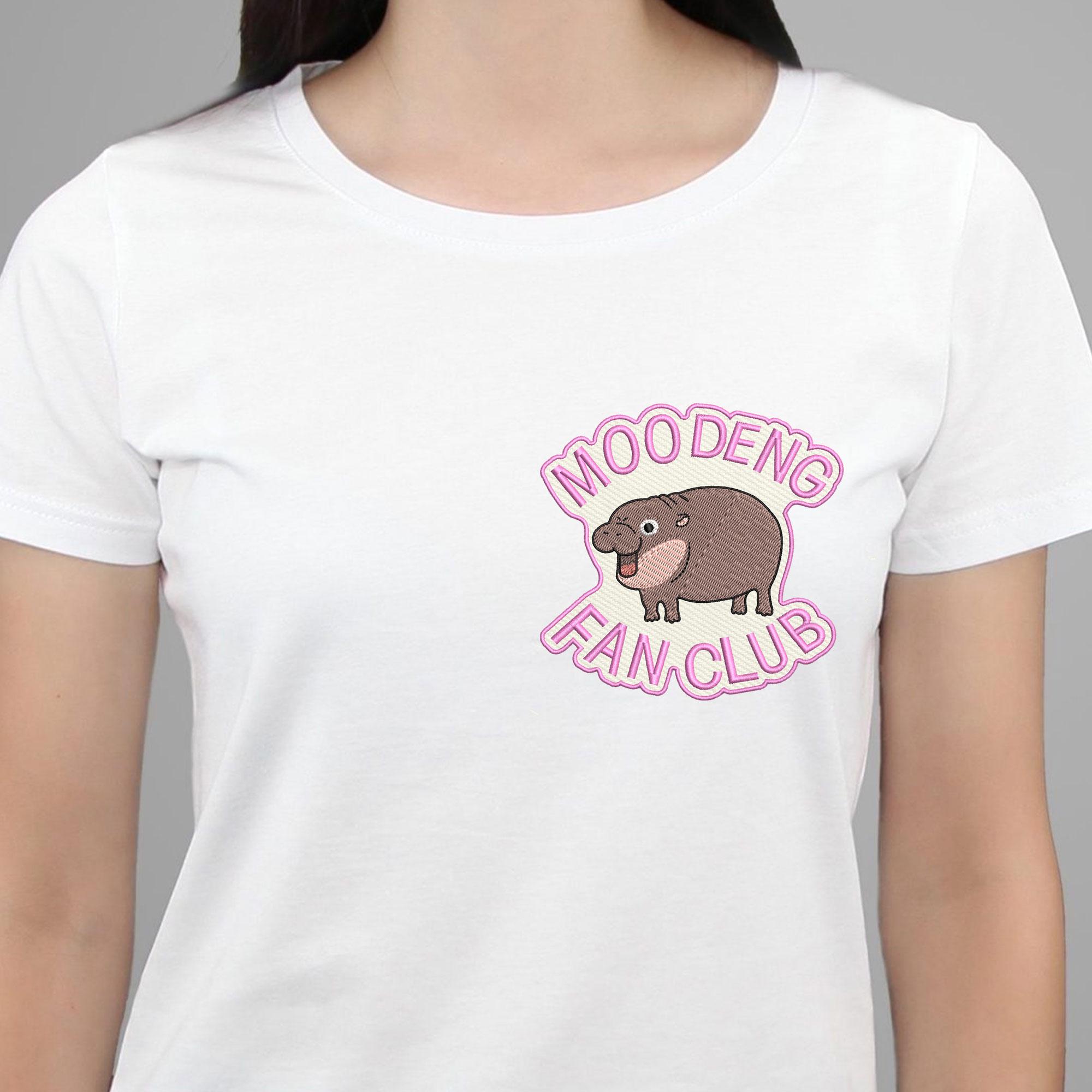 Embroidered Moo Deng Fan Club Patch, Cute Moo Deng Iron on Patch, Baby ...