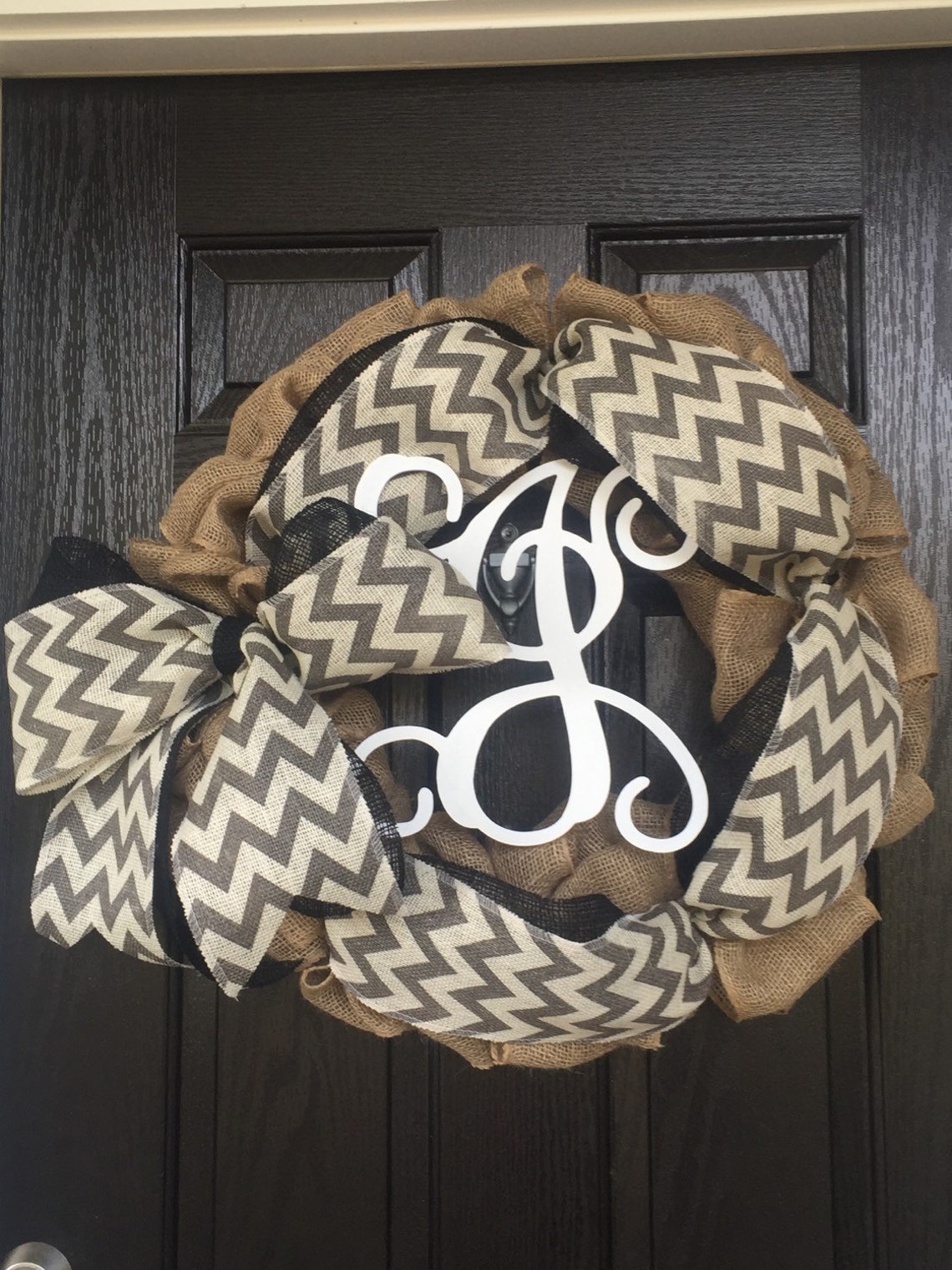 Monogramed Burlap Wreath, Personalized Burlap Wreath, Custom Burlap ...