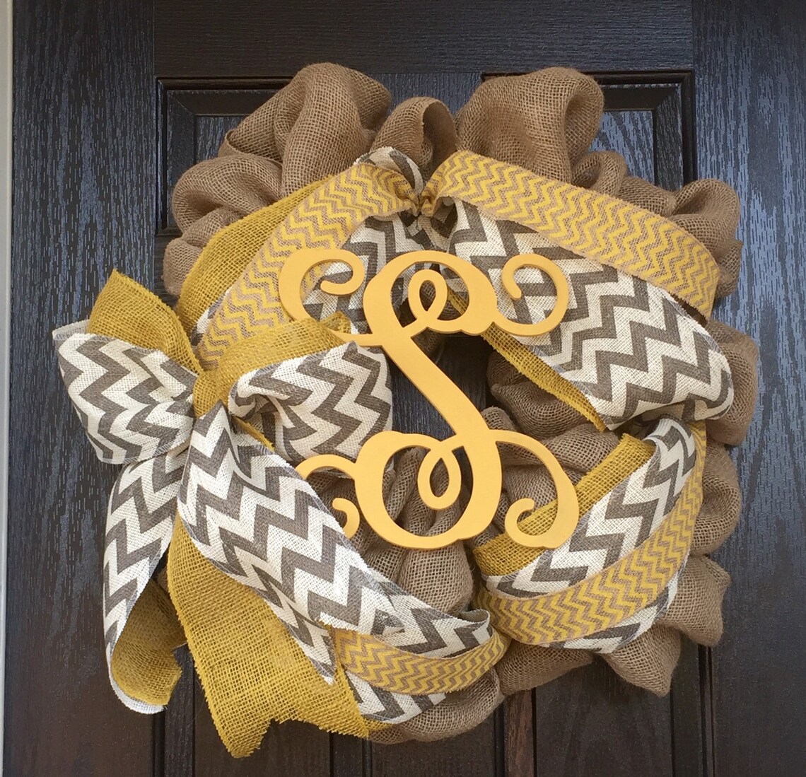Monogramed Burlap Wreath, Personalized Burlap Wreath, Custom Burlap ...