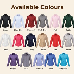 Custom Embroidered Long Sleeve Blouse, Personalised Text/logo Work ...