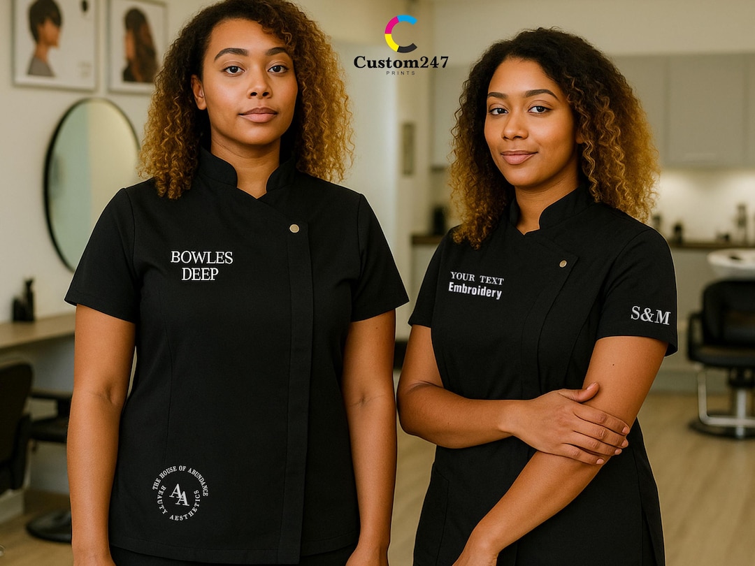 Custom Embroidered Tunic With Name/logo, Ladies Beauty Salon Uniform ...
