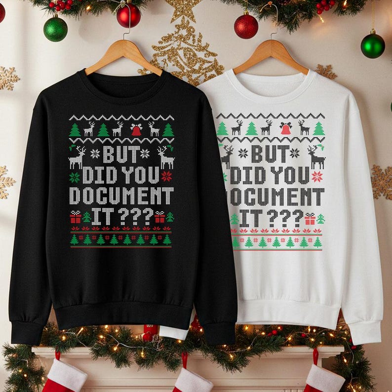 Funny Office Ugly Christmas Sweatshirt, but Did You Document It? HR ...