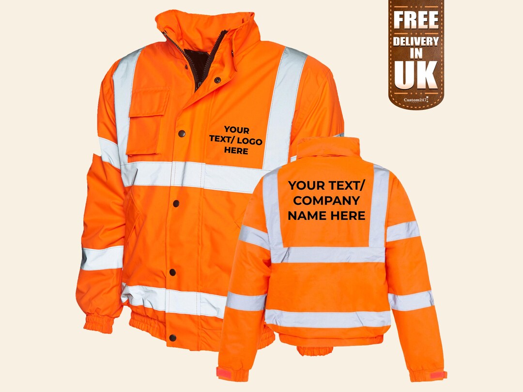 Custom Printed Designs Monogram Safety Jacket, Your Text/logo Hi Vis ...