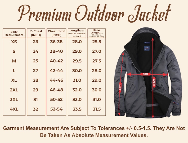 Embroidered Outdoor Jacket, Personalised Zip up Jacket, Custom Text ...