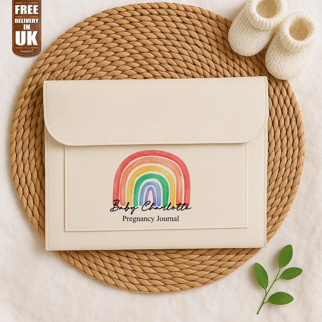 Rainbow Baby Pregnancy Document Folder, Personalised IVF Journey Notes ...