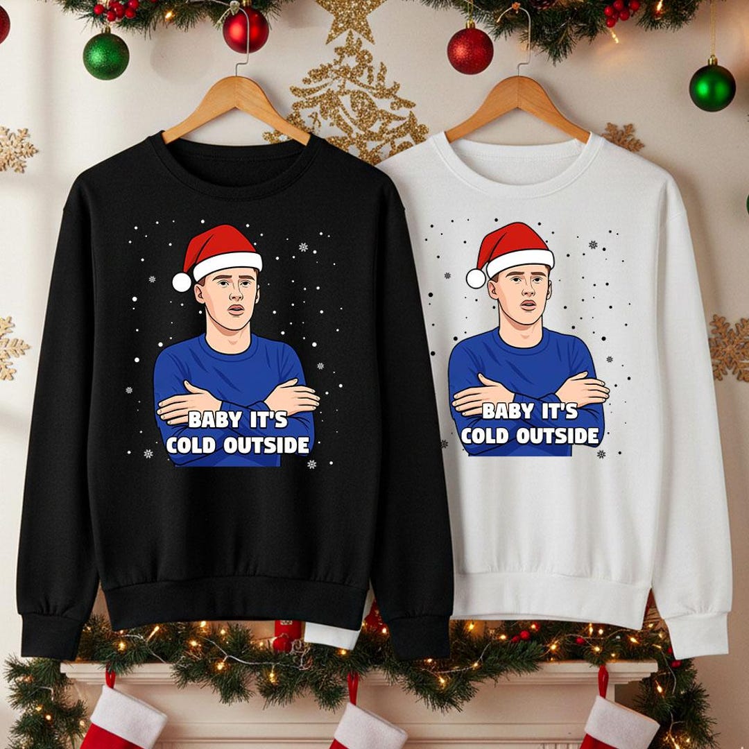 Cole Palmer Christmas Sweater, Baby It’s Cold Outside Blues Christmas ...