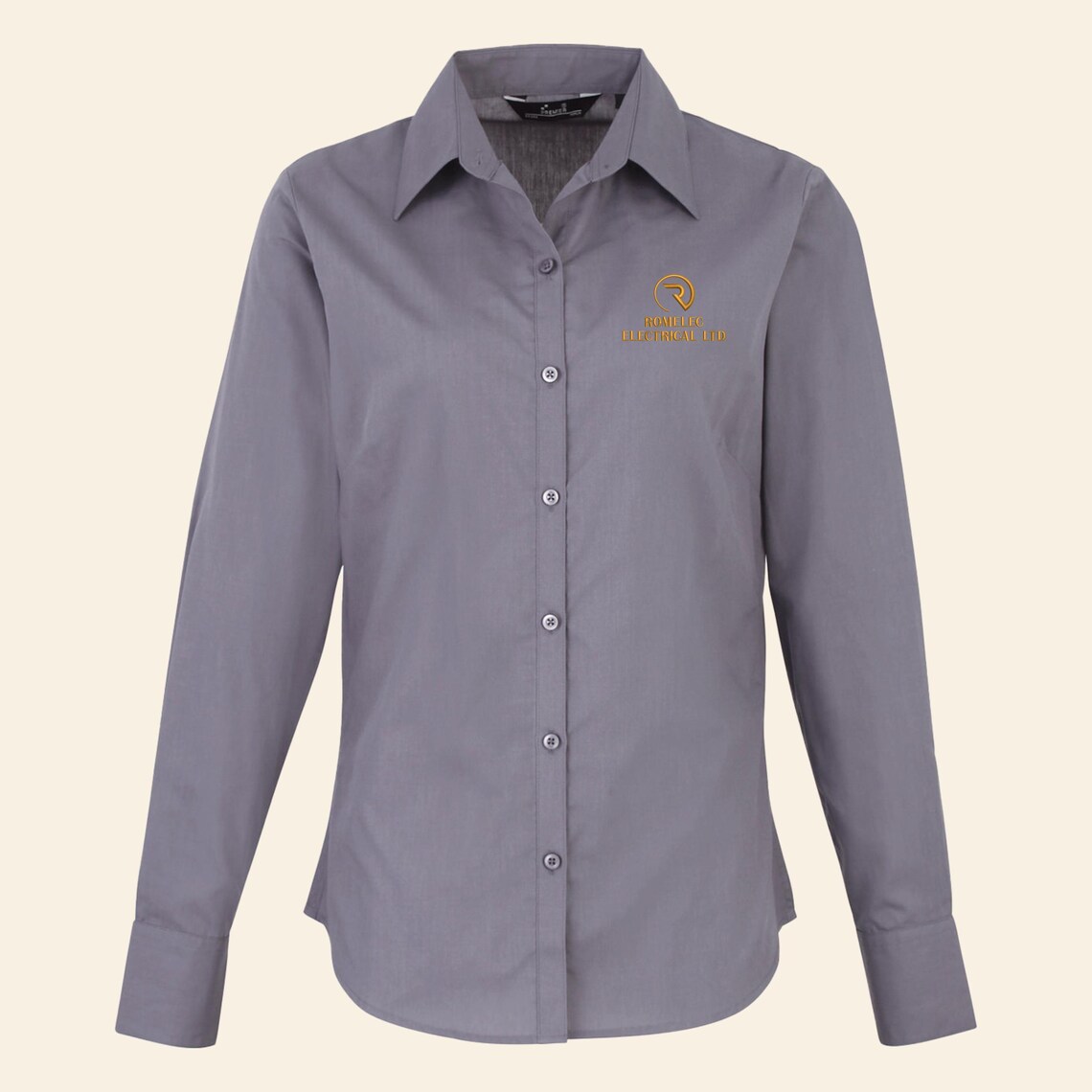 Custom Embroidered Long Sleeve Blouse, Personalised Text/logo Work ...