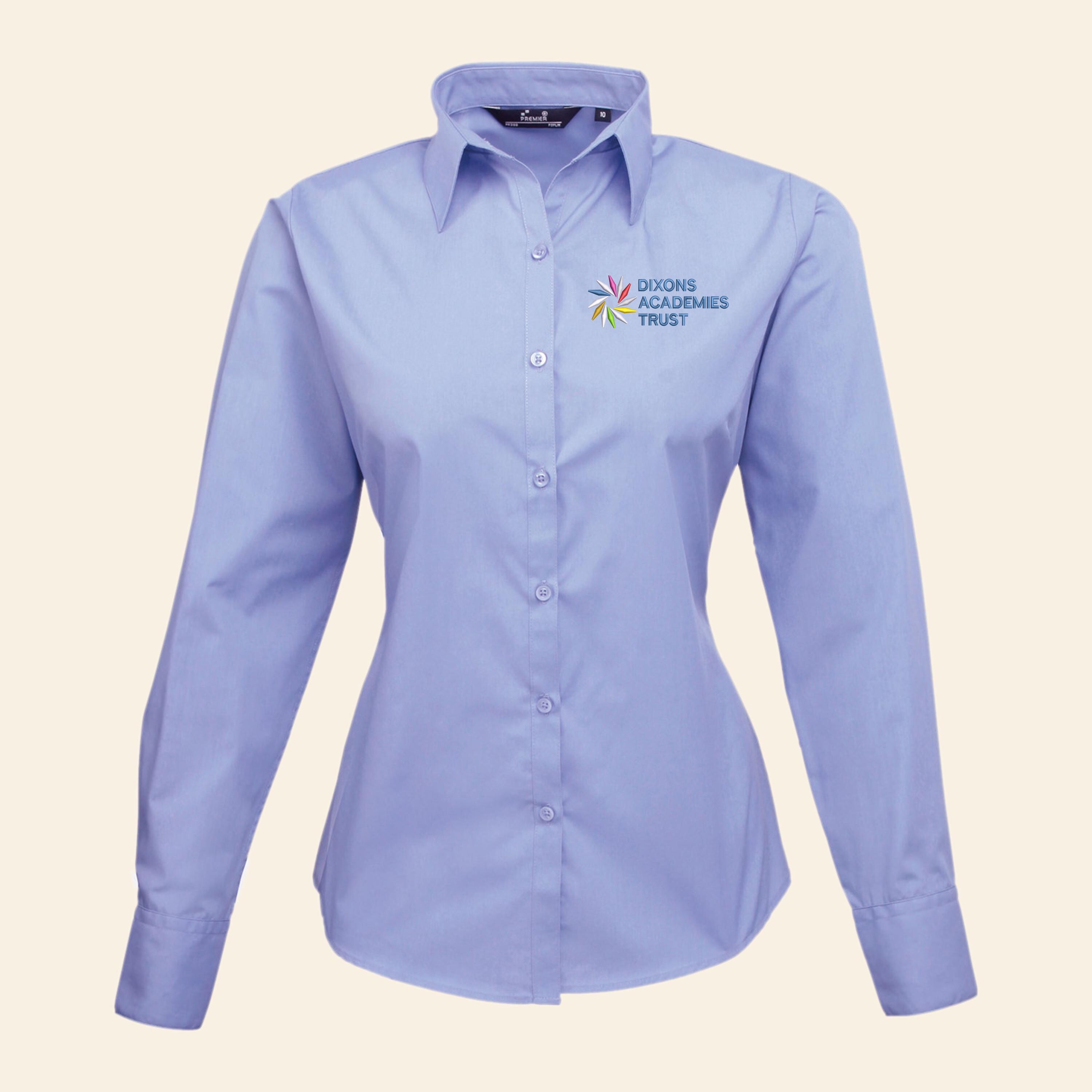 Custom Embroidered Long Sleeve Blouse, Personalised Text/logo Work ...