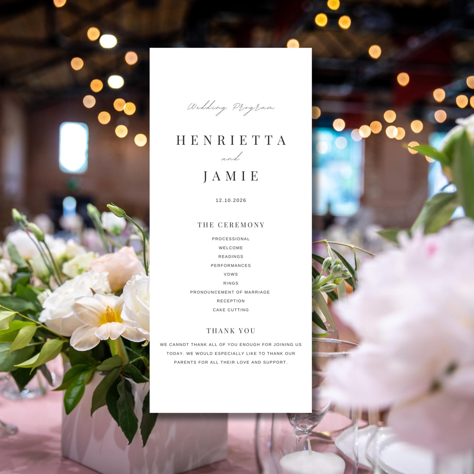 Simple & Elegant Wedding Program – Customizable Timeline and Event Schedule Template - Etsy