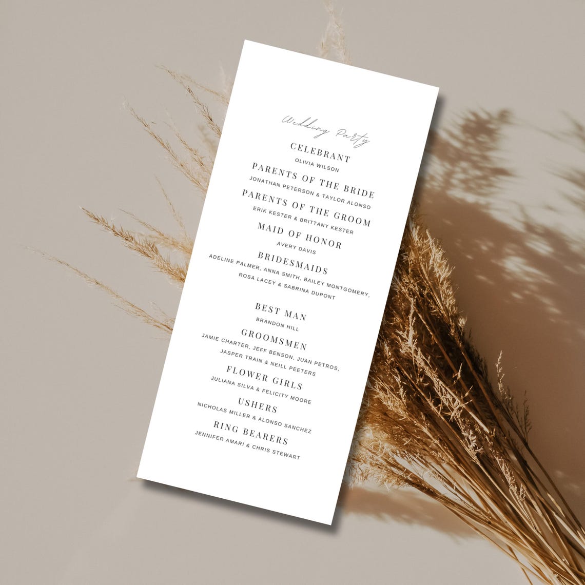 Simple & Elegant Wedding Program – Customizable Timeline and Event ...