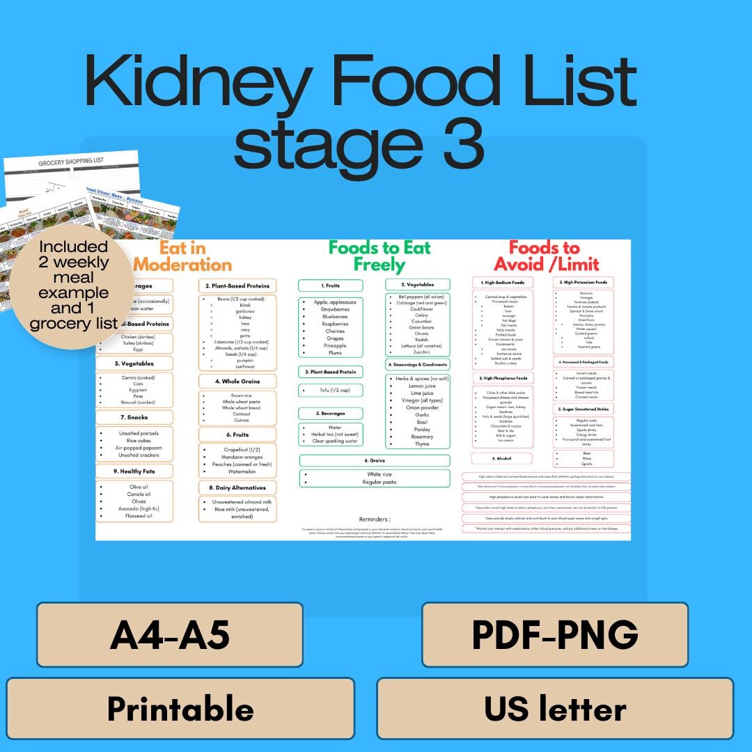 Kidney Food List, Kidney Management, Weekly Meal Plan, Kidney Meal ...