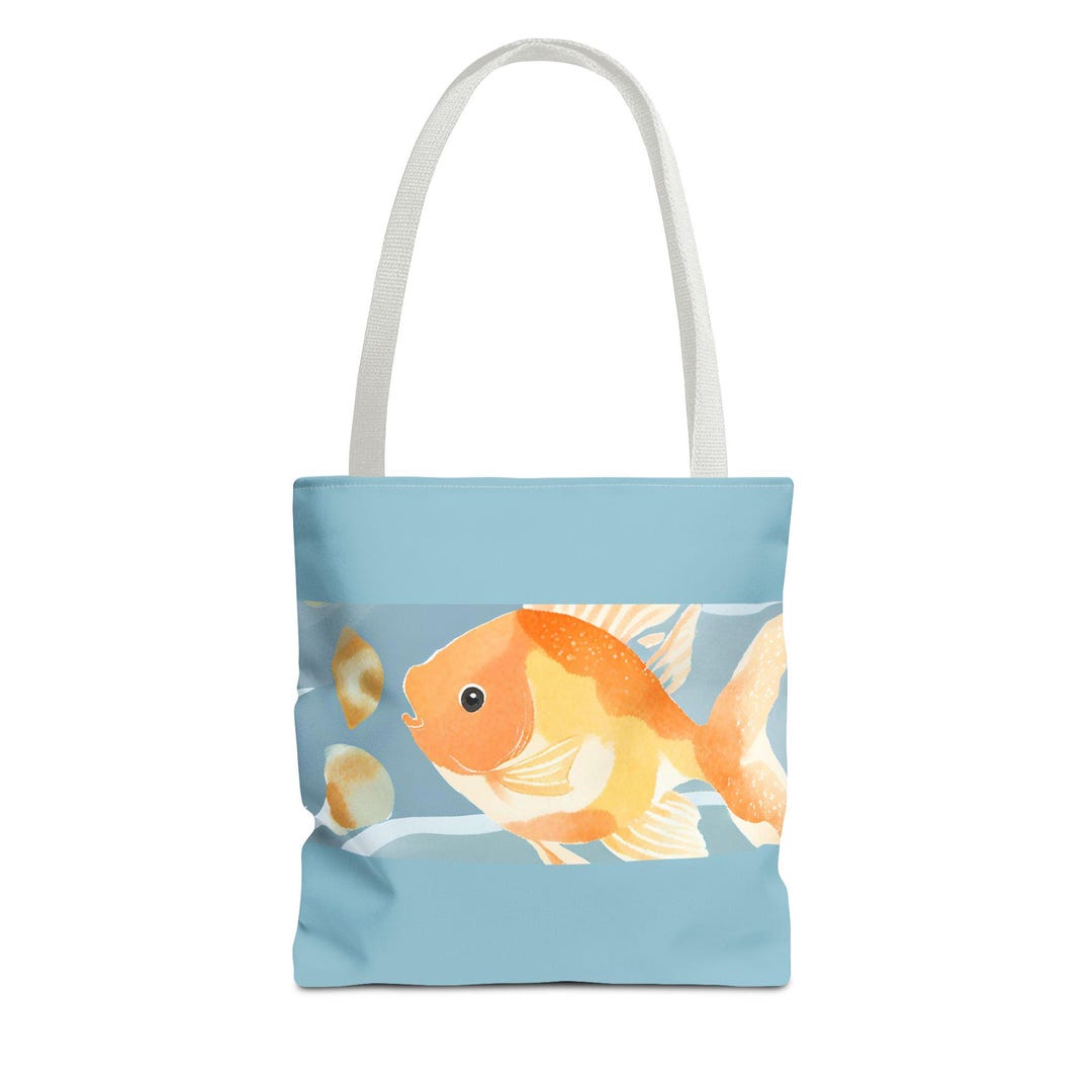 Goldfish Tote Bag Cute Aquatic Theme Canvas Tote, Reusable Beach Bag ...