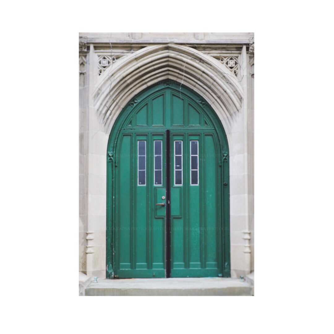Wellesley Wall Art, Founders Hall Gothic Green Door Photograph ...