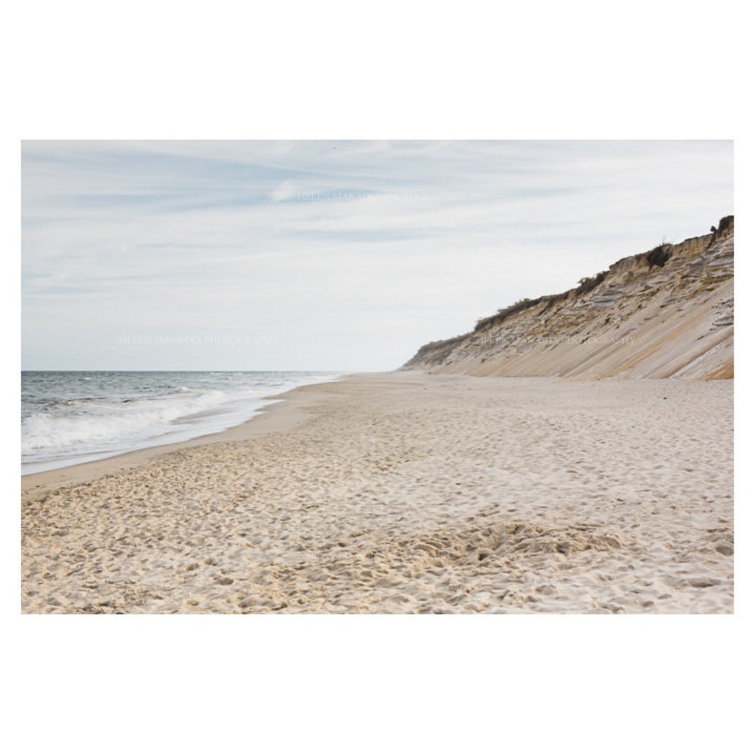 Photograph of Sandy Cliffs and the Wide Ocean of Cape Cod Marconi Beach ...