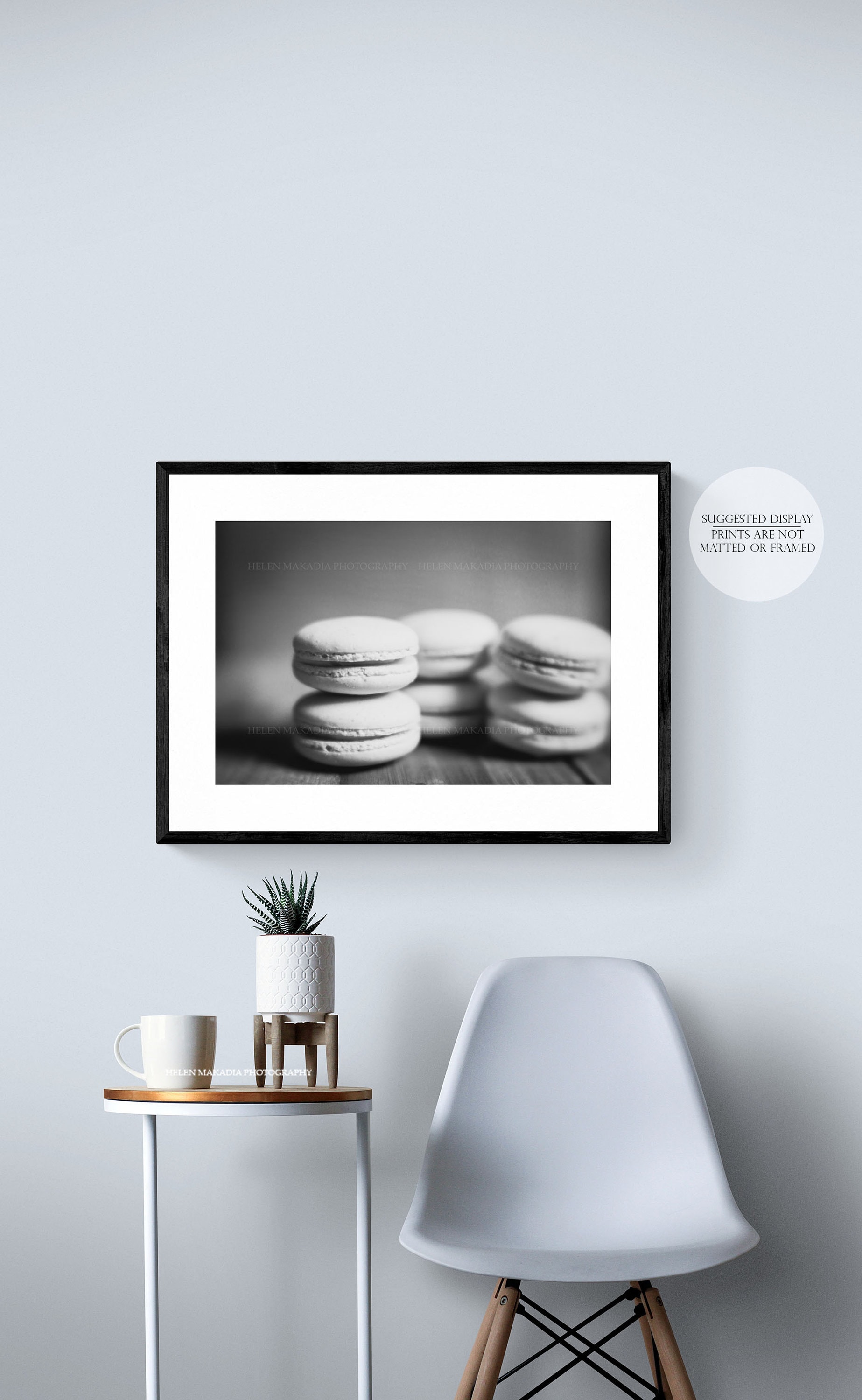 Black and White Print of Macarons, Macaron Dessert Wall Art, French ...