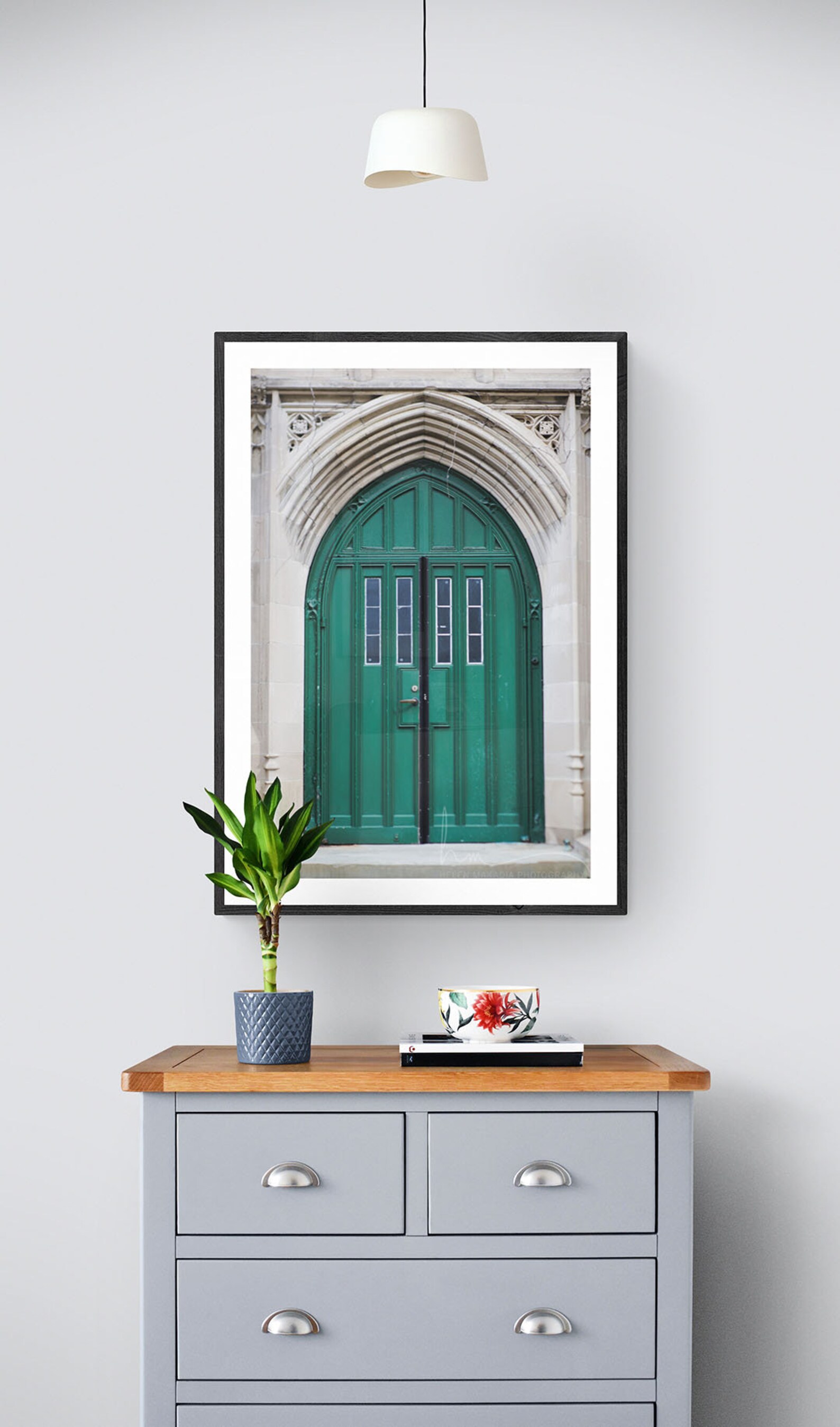 Wellesley Wall Art, Founders Hall Gothic Green Door Photograph ...