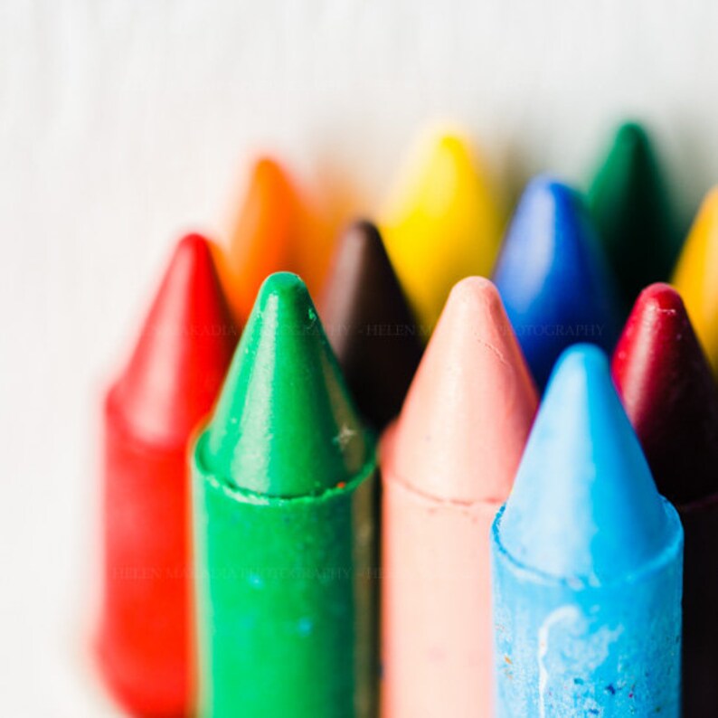Set of 3 Square Crayon Photograph Prints, Crayon Art for Nursery ...