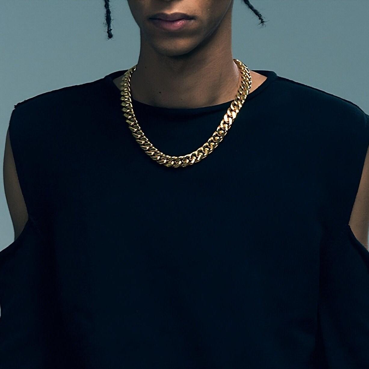 18K Gold Cuban Link Chain 3mm 6mm 8mm 10mm 12mm Mens Miami Cuban Link ...