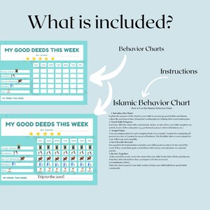 Editable Islamic Behavior Chart for Kids, Good Deeds Reward Chart ...