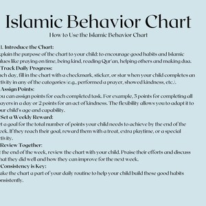 Editable Islamic Behavior Chart for Kids, Good Deeds Reward Chart ...