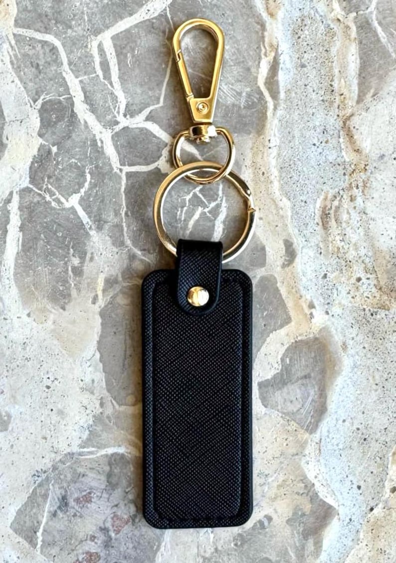 Personalised Leather Keychain With Initials, Custom Monogram Keyring ...