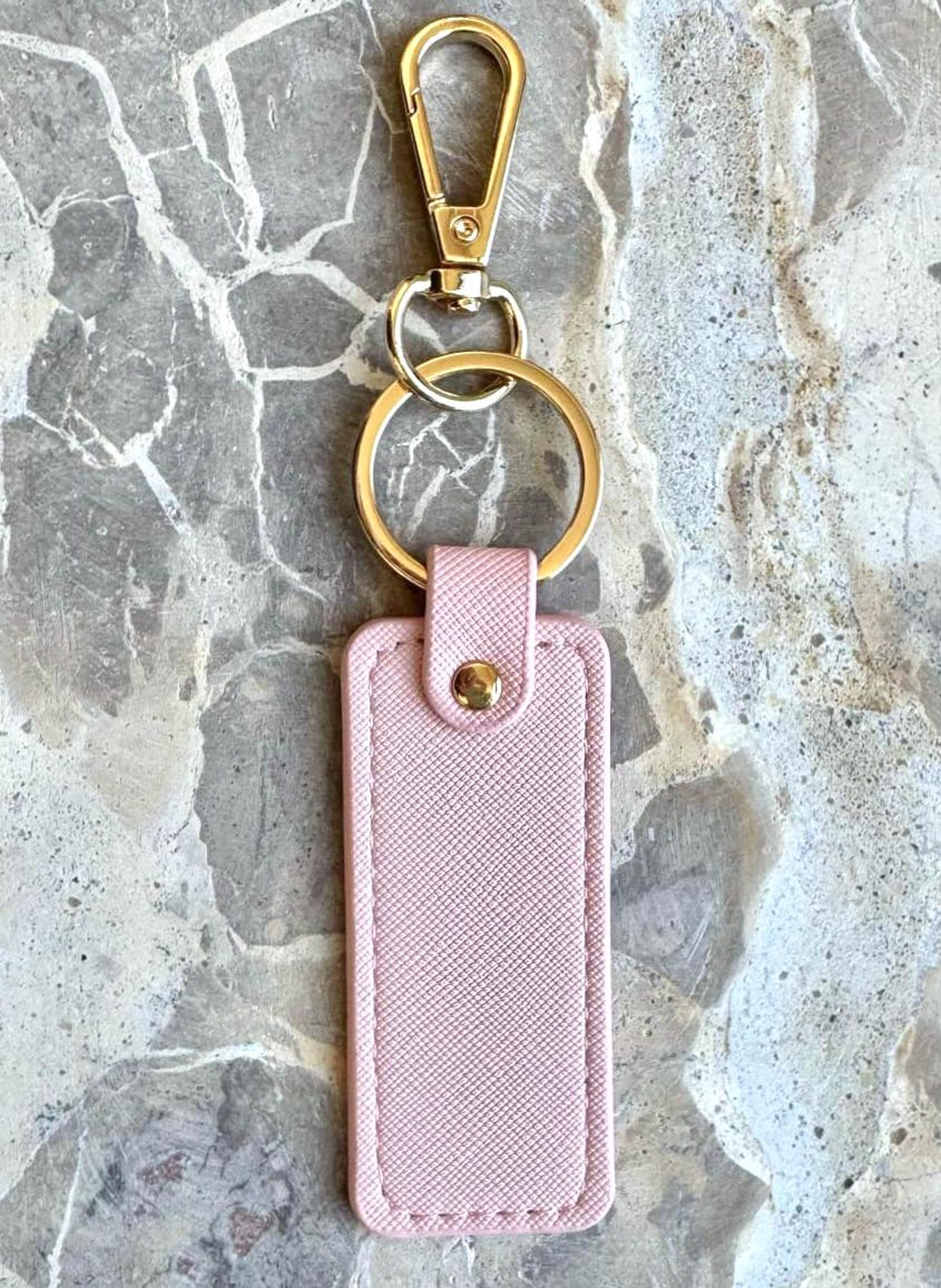 Personalised Leather Keychain With Initials, Custom Monogram Keyring ...