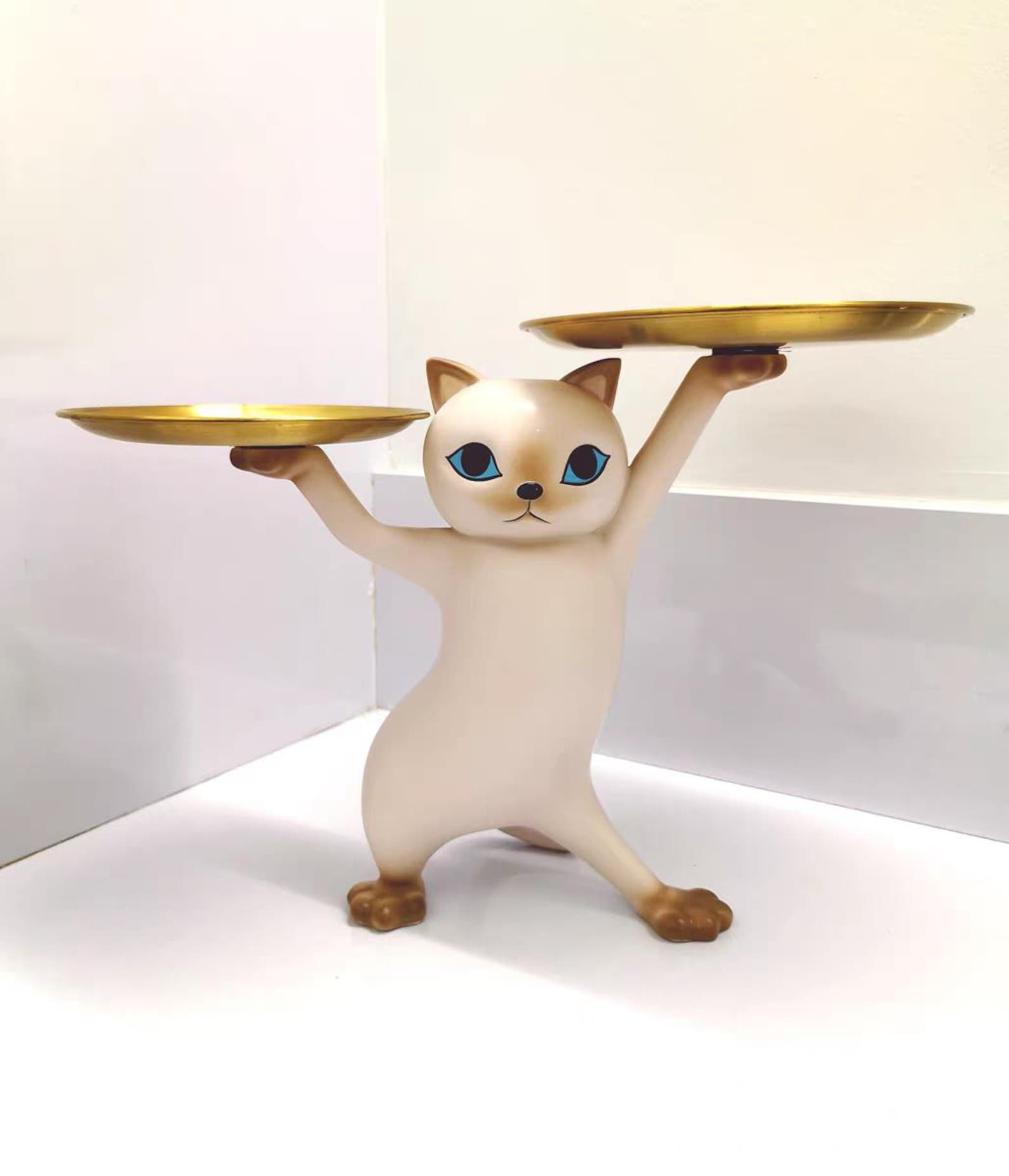 Cute Cat Tray Holder Modern Animal Decor Home Unique Storage Organizer ...
