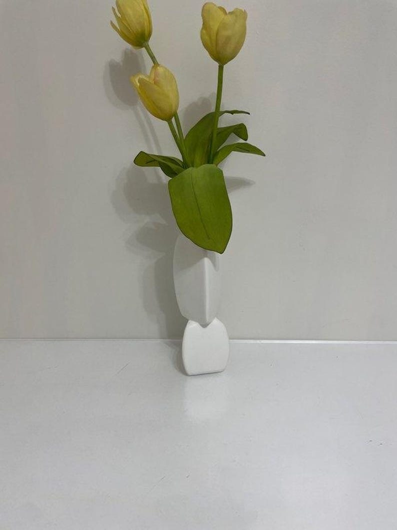 Abstract Ceramic Vase Sculpture Minimalist Geometric Art Unique Home or ...