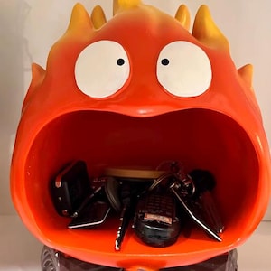 Calcifer Fire Desktop Decoration Porch Key Storage Tray Cartoon Snack ...