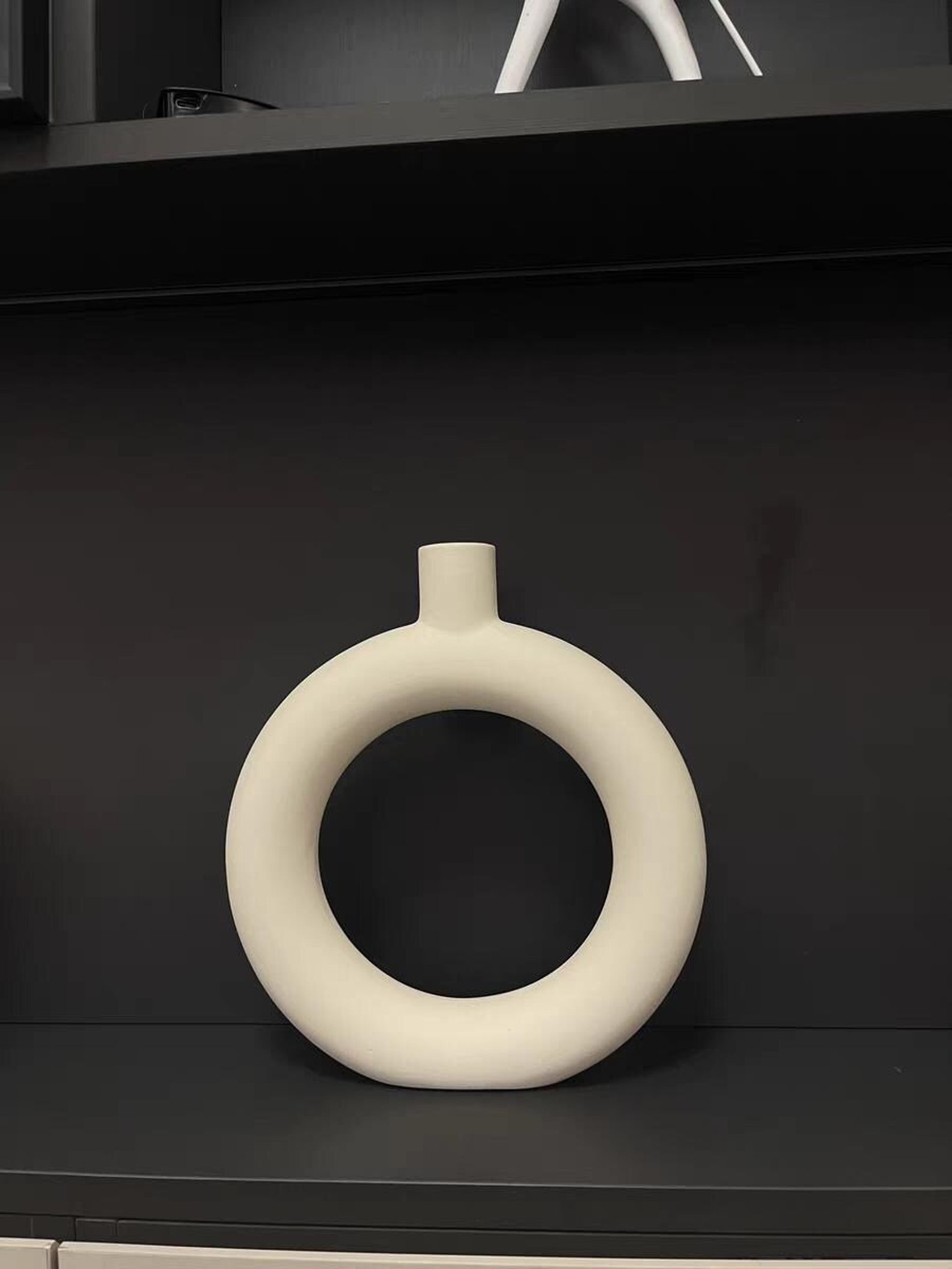 Modern Donut Vase Fan Shape Ceramic Vase for Living Room Home Décor - Etsy