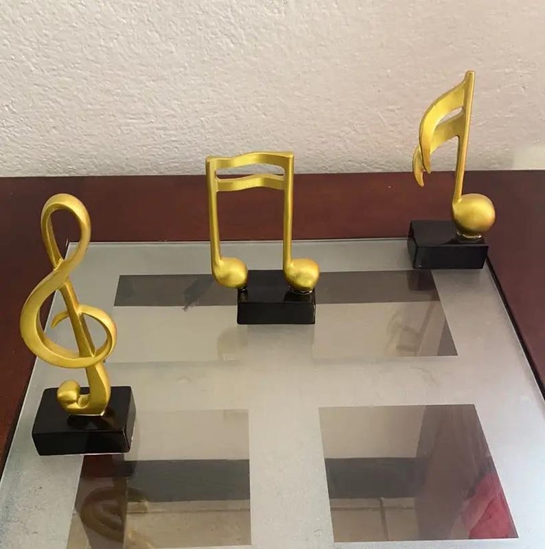 Musical Note Sculptures Treble Clef and Notes Figurines Music Artistic ...