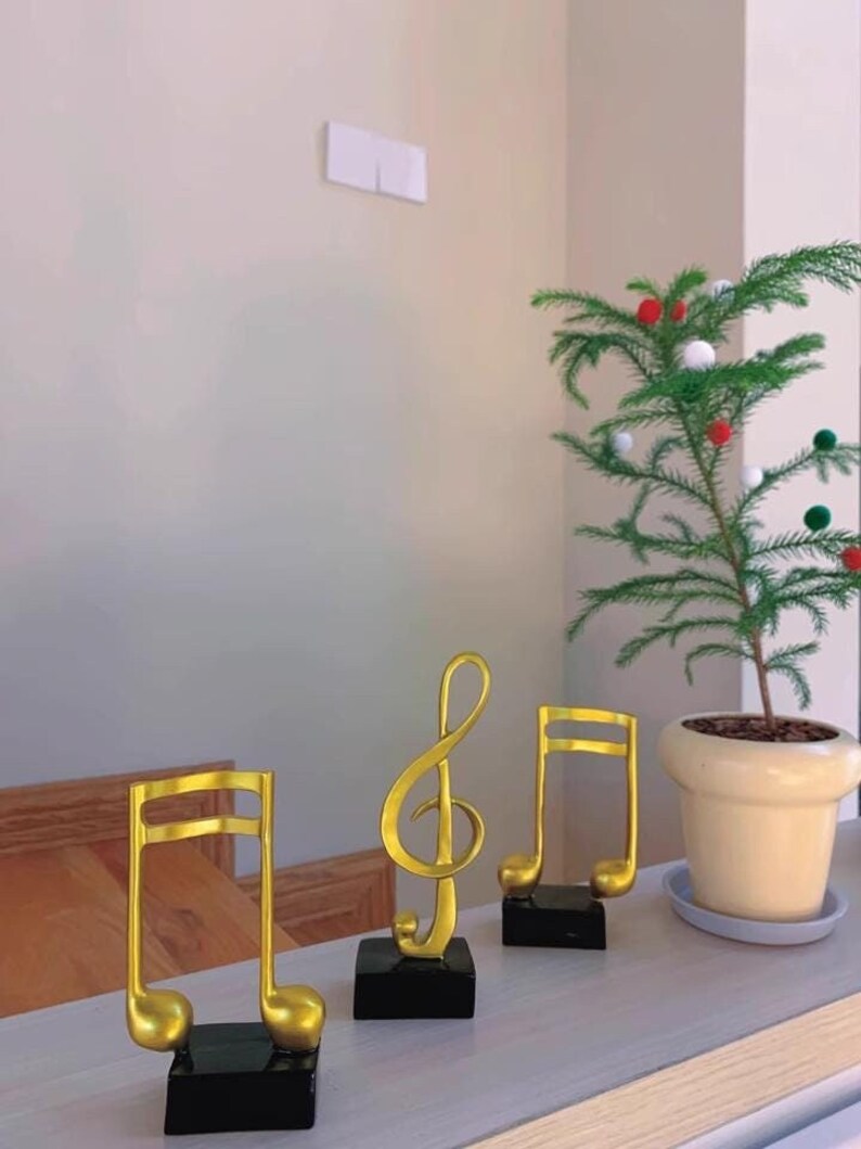Musical Note Sculptures Treble Clef and Notes Figurines Music Artistic ...