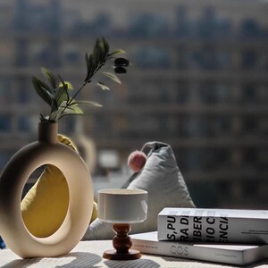 Modern Donut Vase Fan Shape Ceramic Vase for Living Room Home Décor - Etsy