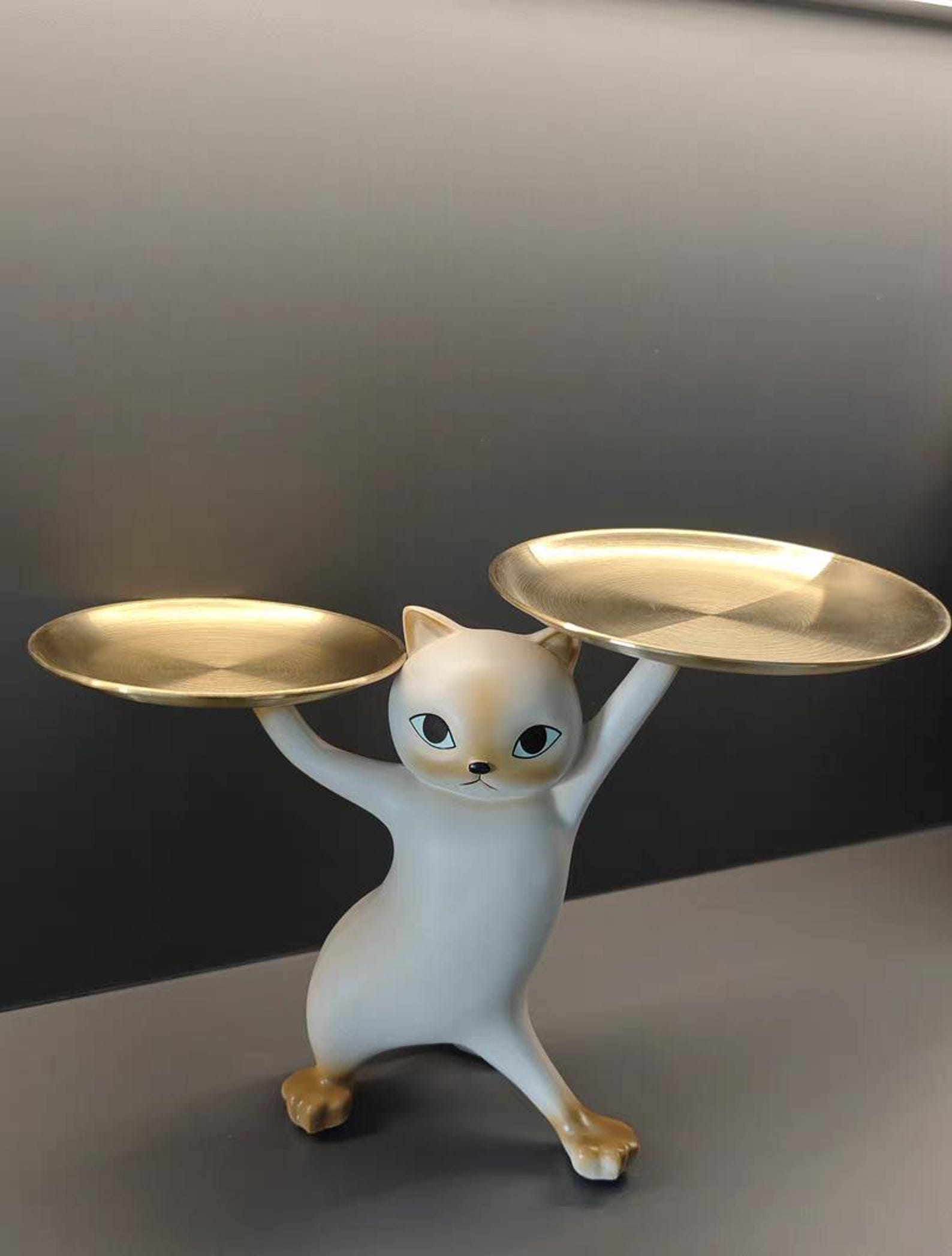 Cute Cat Tray Holder Modern Animal Decor Home Unique Storage Organizer ...