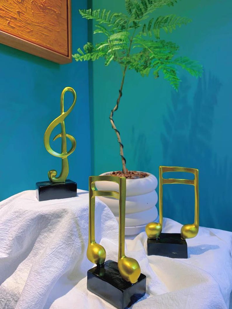 Musical Note Sculptures Treble Clef and Notes Figurines Music Artistic ...