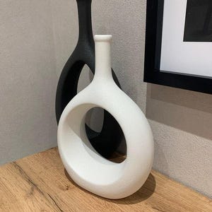 Modern Minimalist Ceramic Vase Abstract White Flower Vase Contemporary ...