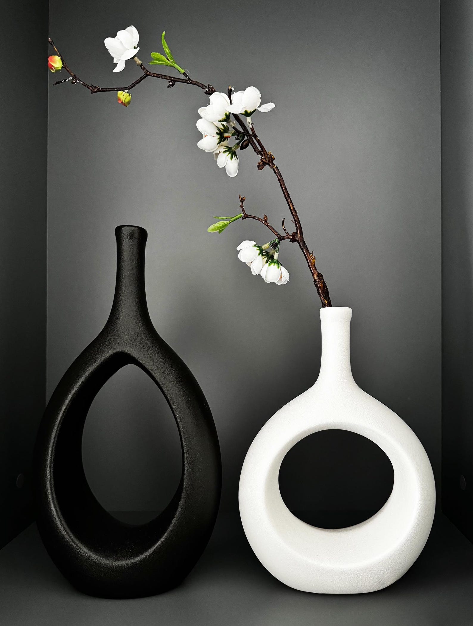 Modern Minimalist Ceramic Vase Abstract White Flower Vase Contemporary ...